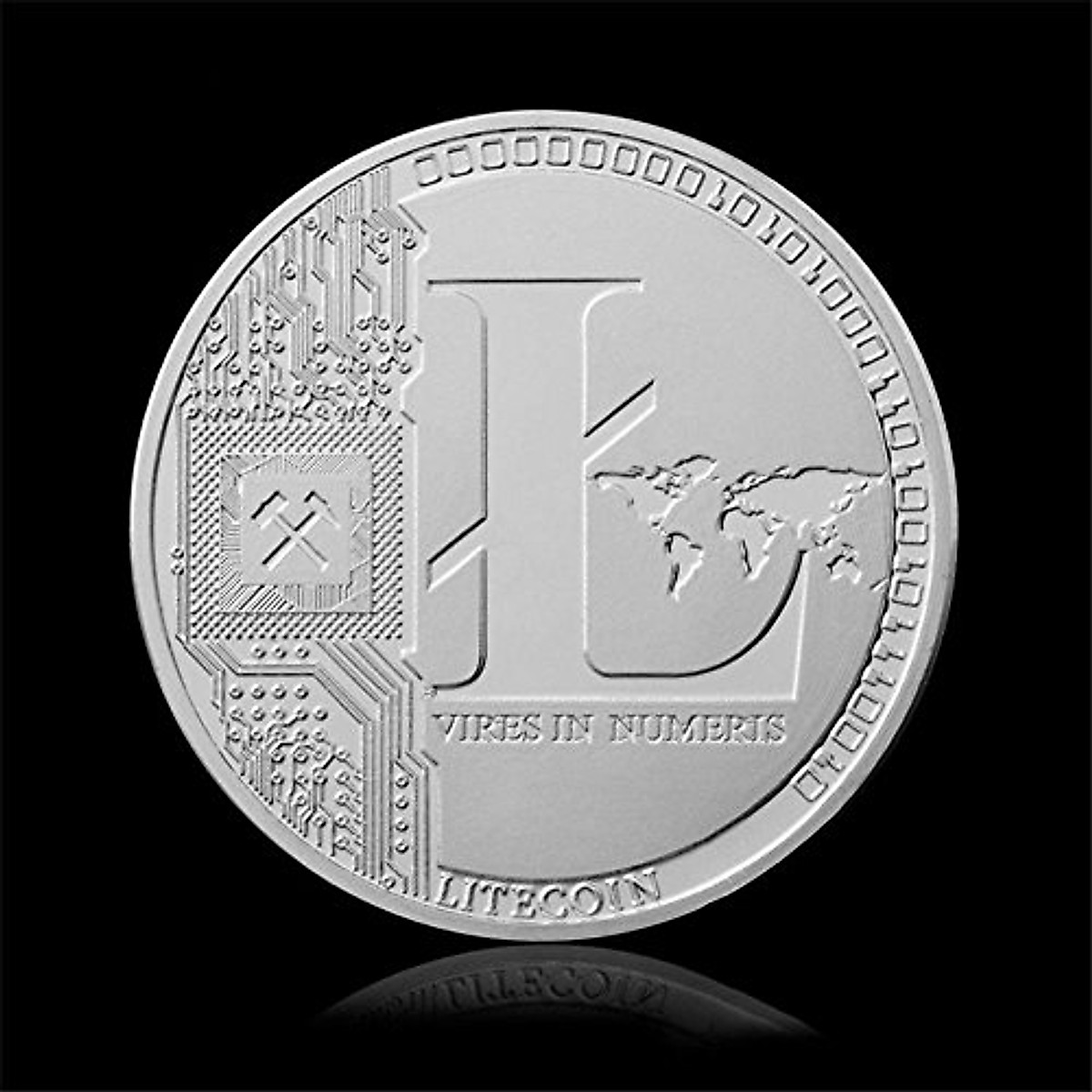Silver Plated Commemorative Litecoin Collectible Iron Miner Coin - One Item w/Random Color and Design