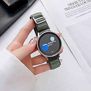 Nylon Watch Band Compatible with Samsung Galaxy Watch 6 5 4 Bands 40mm 44mm/Watch 5 Pro Band 45mm/Watch 4 6 Classic Bands 42mm 43mm 46mm 47mm, Alpine Loop Woven Sport Strap for Men Women - Green