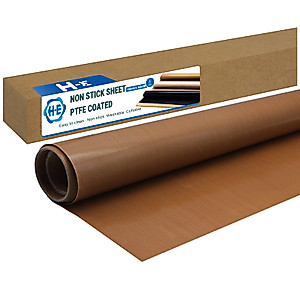39" x 5 Yard PTFE Fiberglass Fabric Sheet Roll PTFE-Coated Fabrics Sheet Roll Sublimation Heat Resistant PTFE Rolls for Heat Press Transfer, 5Mil Thickness