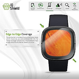 IQShield Screen Protector Compatible with Fitbit Versa 3 / Fitbit Sense (6-Pack) Anti-Bubble Clear TPU Film