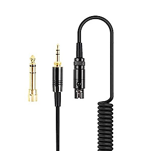 Alitutumao Q701 Cable, Replacement Spring Coiled Audio Cable Cord Compatible with AKG K240, K240S, K240MK II, K702, K141, K171, K181, K271, MKII, M220, Pioneer HDJ-2000 Headphones with 6.35mm Adapter