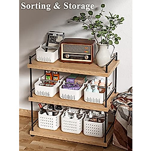 WeshyiGo 2-Pack Grey Shower Caddies and 2 Pack Deformable Plastic Shower Caddy Basket,with handles, Portable Bathroom Caddy Basket, For Bathroom、 room、 Kitchen and College Dorm（White）