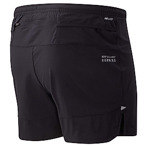 New Balance Men's Impact Run 5 Inch Short, Black , Large