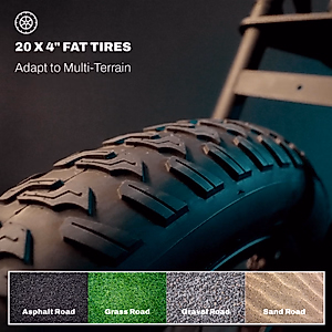 MACFOX Electric Bike for Adults, Ebike 500W/48V/10.4Ah, 20" Fat Tire Electric Bicycles Up to 20MPH & 40 Miles with Retro Motorcycle Design, Removable Battery, 50N.m Max Torque（Fenders）