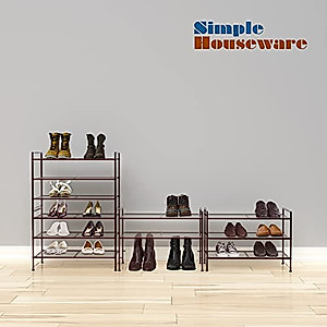 Simple Houseware 3-Tier Stackable Utility Shoes Organizer Rack, Bronze
