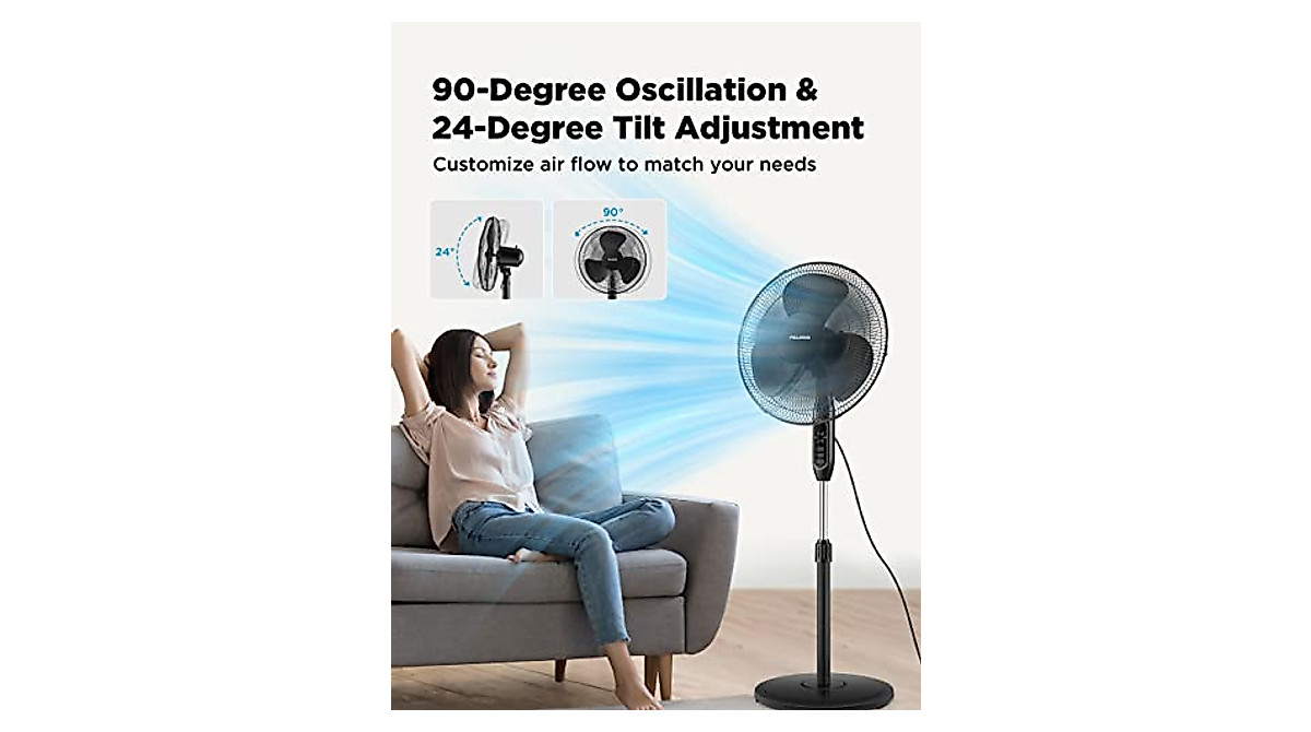 PELONIS 16'' Remote Control Fan - Oscillating & Adjustable