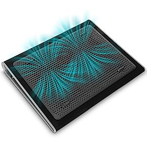 Targus 17 inch Dual Fan Lap Chill Mat - Soft Neoprene Laptop Cooling Pad, Heat Protection/Dispersion Laptop Cooler/Fan, USB-A Connection, Black