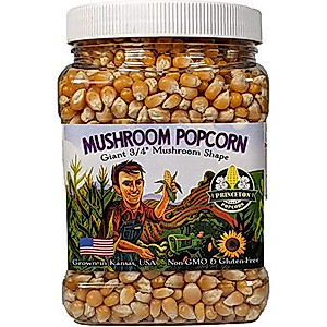 Mushroom Popcorn Kernels by Princeton Popcorn - Farmer Direct, Non-GMO, Gluten Free, UnPopped, Ball Shaped, Old Fashion Popcorn Pops Extra Large popcorn kernels, mushroom popcorn kernels for popping for Air Popper & Stovetop 32oz