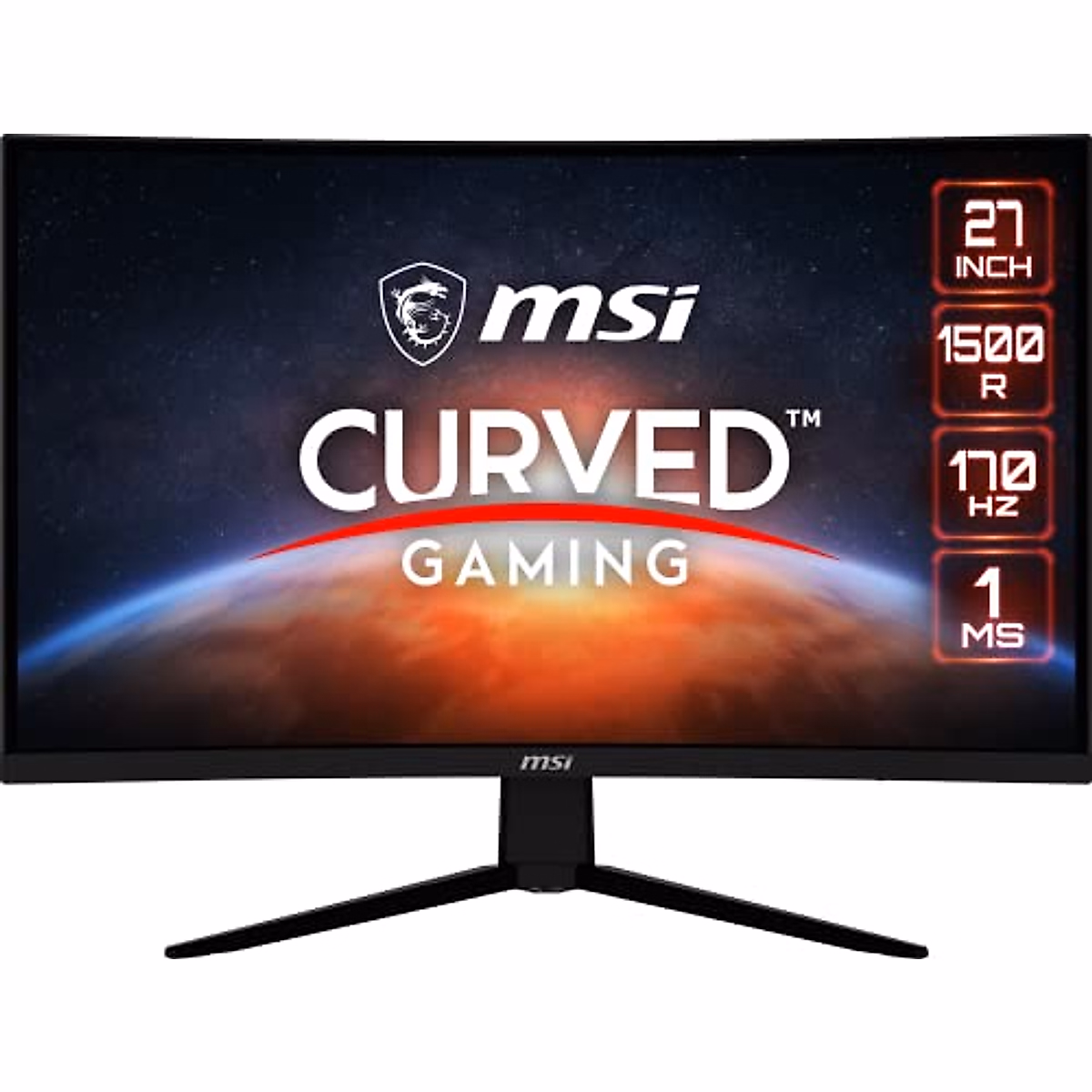 MSI G273CQ, 27" Gaming Monitor, 2560 x 1440 (QHD), VA, 170Hz, FreeSync Premium, HDR Ready, HDMI, Displayport, Tilt, Black