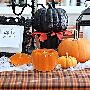 STRN Scented Candles Festive Fall & Halloween Décor, Long-Lasting Scented Candles, Natural Pumpkin Fragrance Soy Wax Candles, Ceramics 1 Pack