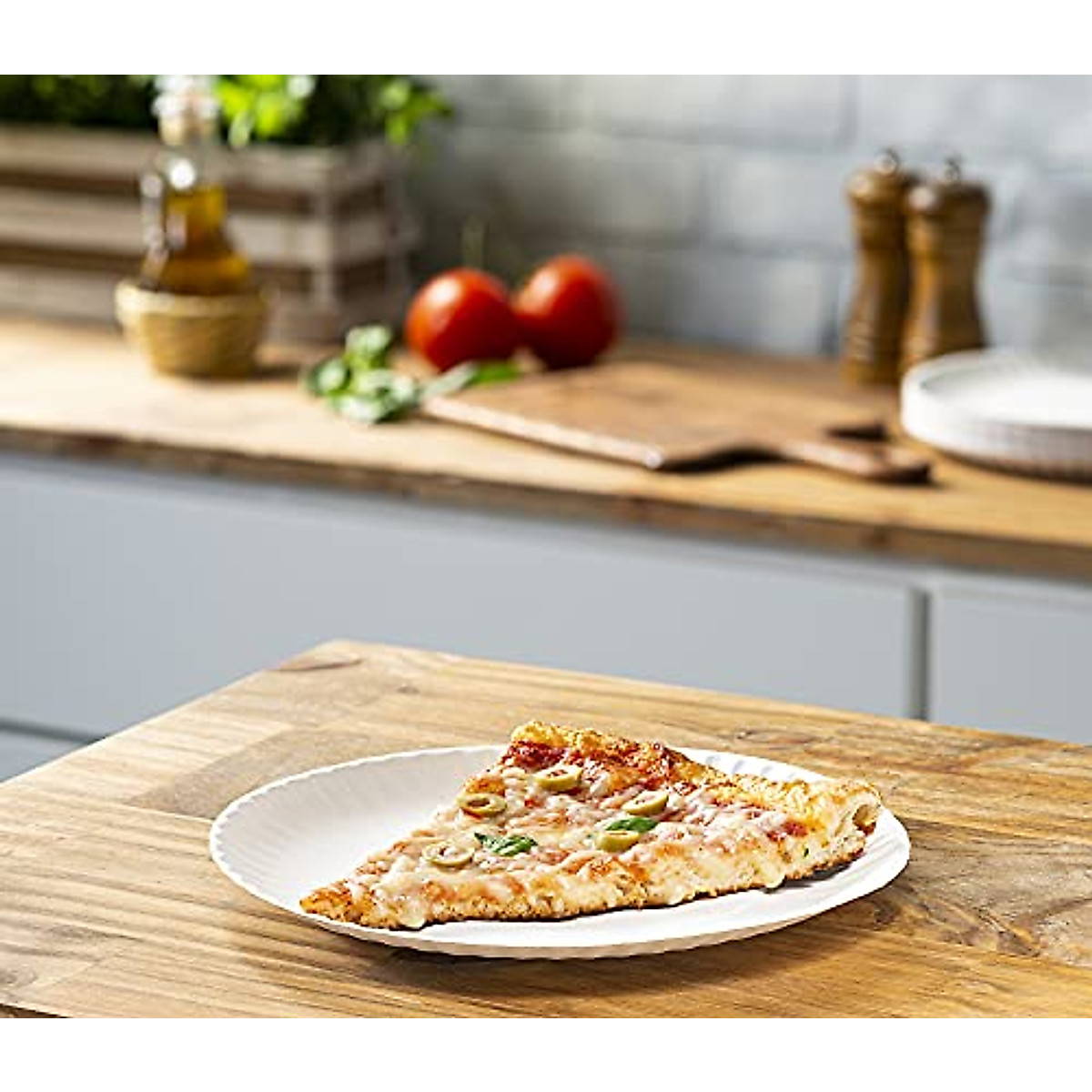 Comfy Package [300 Pack] Disposable White Uncoated Paper Plates, 9 Inch Large