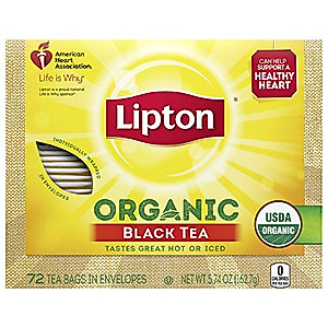 Lipton Black Tea Bags, Hot or Iced, 72 Count