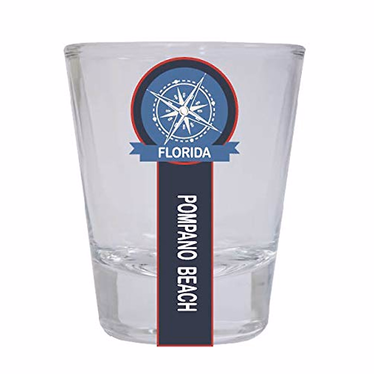 Pompano Beach Florida Nautical Souvenir Round Shot Glass