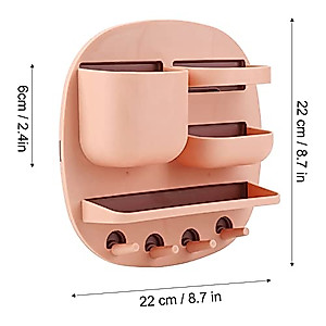 HERCHR Wall Mount Shelf Accessories Organizer Self-Stick Bedside Storage Organizer for Earphone, Cell Phone Next to Bed & Table Dorm(pink)