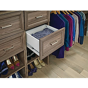 ClosetMaid SuiteSymphony Wood, Add On Accessory Shaker Style, For Storage, Closet, Clothes, x 10” Size for 16 in. Units, Natural Gray/Satin Nickel, 16" X 10" Drawer