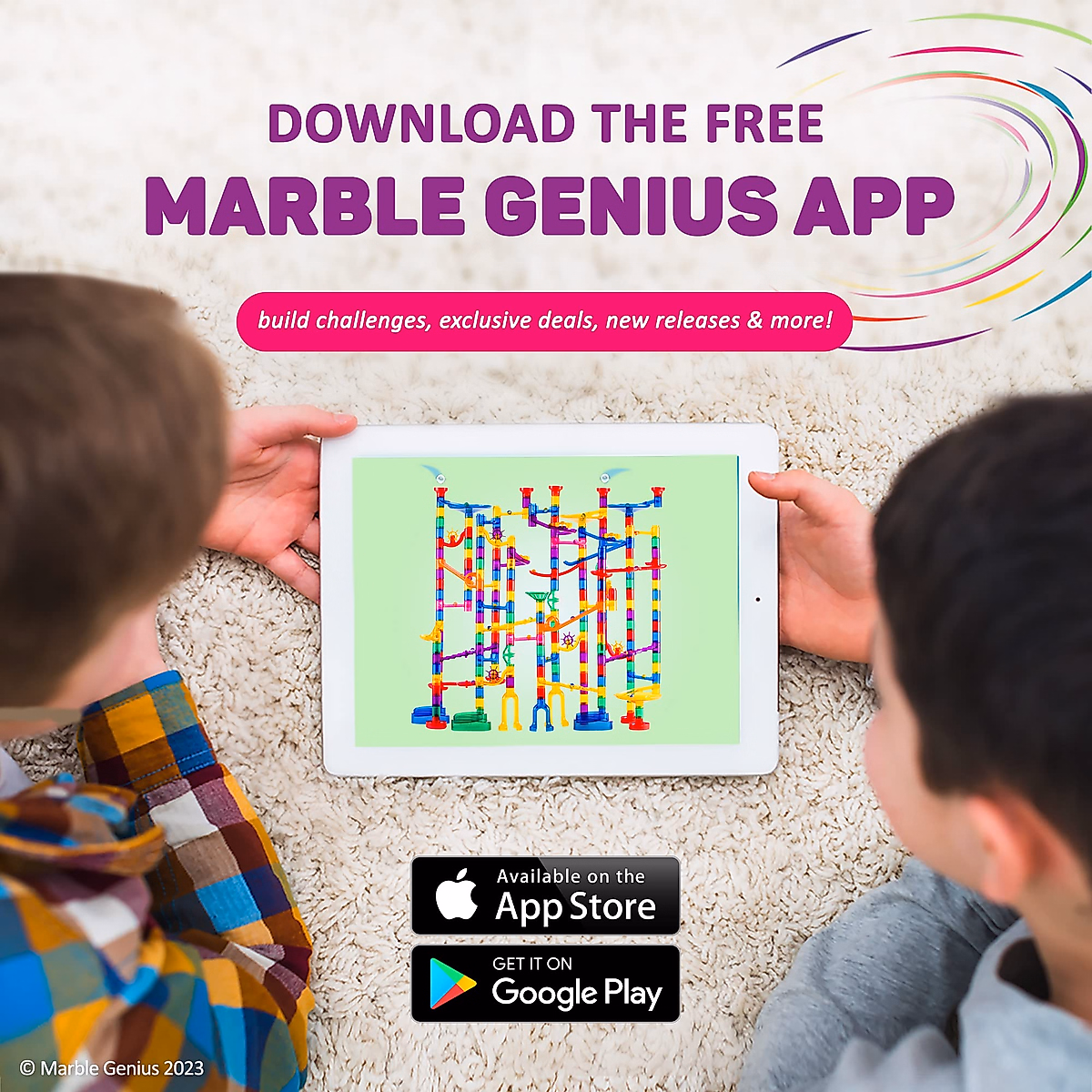 Marble Genius Flying Marbles Expansion Pack - 5 Boards + 100 Trivia Cards Set, Experience The Thrill of Racing, Includes an App with Additional Challenges That is Perfect for Kids, Teens, and Adults
