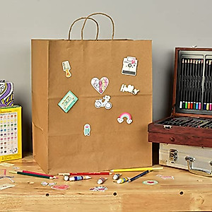 Shopping Bags for Boutique - 14x10x16.5 Inch 50 Pack Kraft Paper Bags, Large Brown Paper Bags with Handles, Small Business, Retail, Merchandise Bags, Restaurant Supplies, Takeout, Delivery Bags, Bulk