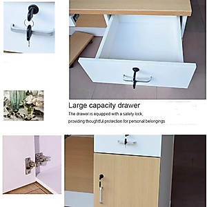 AZBROW Reception Desk Front Desk with Computer Tower Stand, Reception Counter with Display Shelf & Lockable Drawers, for Salon Reception Room Checkout Office (Size : 100cm)