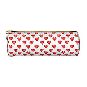 Love Heart Pencil Case Women Pen Pouch Simple Carrying Box for Adult With Smooth Zipper Durable Lightweight for Office Organizer Storage Bag
