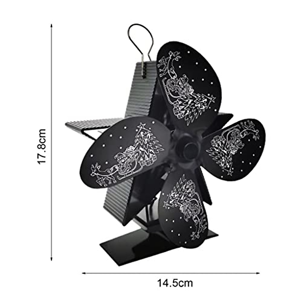 UXZDX CUJUX 4-Blade Heat Powered Stove Fan Burner/Fireplace Quiet Fan Heater Tool Efficient Heat (Color : B, Size : 17.8cm x 14.5cm x 8cm)