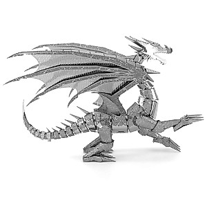 Fascinations Metal Earth Premium Series Silver Dragon 3D Metal Model Kit