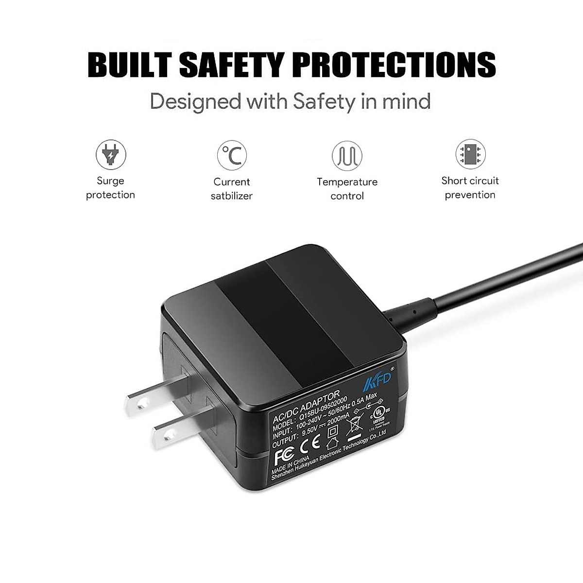 KFD 9.5V AC Adapter Charger for Sony SRS-XB40 BLK BLUE RED Portable Speaker, Sony CMT-V10IPN AC-NSA18-95 AC-FX110 DCC-FX110 DVP-FX921 DVP-FX930 DVP-FX935 DVP-FX950 DVD Player Power Supply Cord Charger