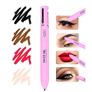 Katelia Beauty 4 in 1 Makeup Pen - Refillable Makeup Pen for Easy Travel - Portable Makeup Set with Colored Eyeliner, Brow & Lip Liner & Highlighter - Cruelty-Free Beauty, Paraben-Free Makeup Pen