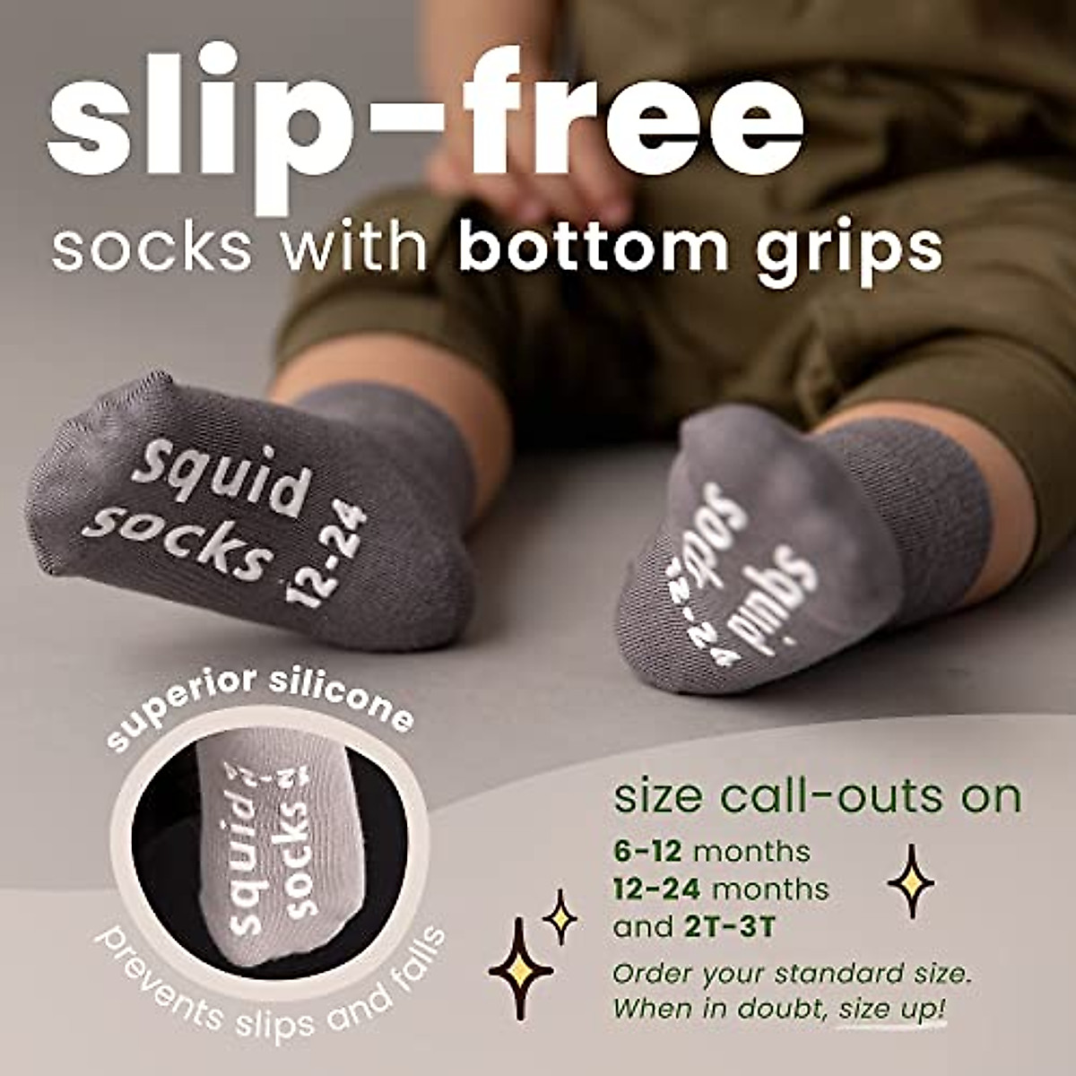 squid socks Viscose from Bamboo Socks | 0-6M, 6-12M, 12-24M, & 2T-3T | Socks that Stay On | As Seen on Shark Tank | Classic