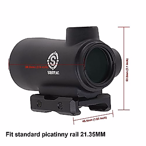 SHOTAC Red Dot Sight ST001, Submersible to 7 feet (2 Meters) IPX8 Waterproof & Shockproof Over 12,000 Rounds of .223