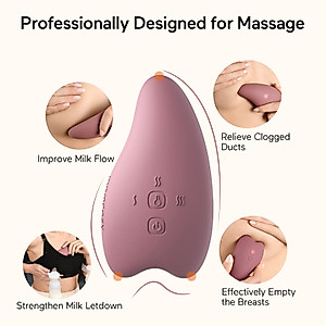 Momcozy Double Lactation Massager Warming for Breastfeeding, Pumping, Heat & Vibration for Improve Milk Flow, Breastfeeding Essentials for Clogged Ducts, Engorgement