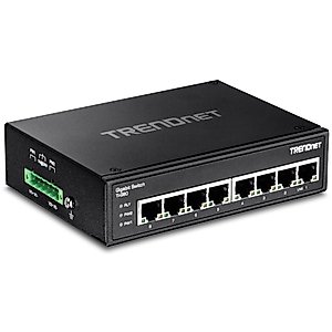 RENDnet 8-Port Hardened Industrial Gigabit DIN-Rail Switch, 16 Gbps Switching Capacity,IP30 Rated Metal Housing (-40 to 167 ºF),DIN-Rail & Wall Mounts Included, TI-G80 (Renewed)