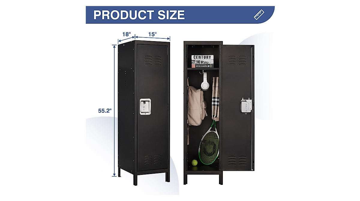 Anxxsu Metal Storage Locker - Secure Steel Lockers for Home & Office