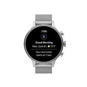 Fossil Unisex Gen 6 42mm Stainless Steel Mesh Touchscreen Smart Watch, Color: Silver (Model: FTW6083V)