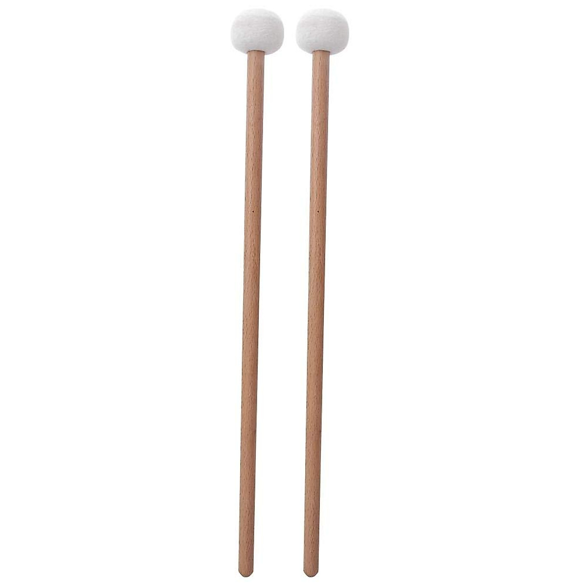 Jacksking Drum Mallets Sticks 2Pcs Mallet Percussion Drum Mallet Hammer White Felt Timpani Snare Drum Musical Instrument Accessories