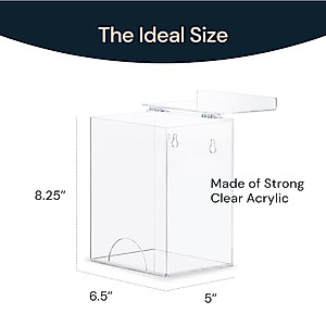 SimplyImagine Wall-Mounted Glove Dispenser for Emesis Bags, Hairnet, Face Mask, Laundry Pods, Safety Glasses, Earplugs- Acrylic Medical Shoe Covers, Safety Goggles, Toys, Hair Accessories, Beard Nets