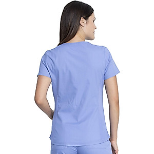 Dickies EDS Signature Women Scrubs Top V-Neck DK880, XS, Ciel