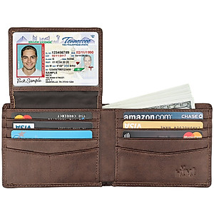 Wallet for Men-Genuine Leather RFID Blocking Bifold Stylish Wallet With 2 ID Window (Coffee-galaxy)