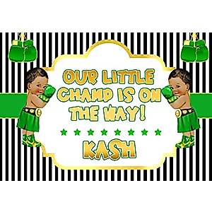DZ Boxing Baby Shower Backdrop Sports Rodeo Themed Gender Reveal Party Background 7x5ft Photo Booth Banner for Cake Table Supplies BJZYVV476