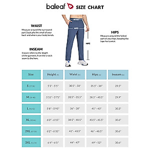 BALEAF Men's Workout Athletic Pants Elastic Waist Lightweight Running Golf Pants with Zipper Pockets Blue M