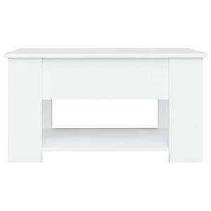 QJBSAVVA Coffee Table White 31.1"x19.3"x16.1" Engineered Wood,Nightstand Industrial Tables Side Tables Sofa Table Suitable for Meeting Rooms, Reception Rooms, Offices
