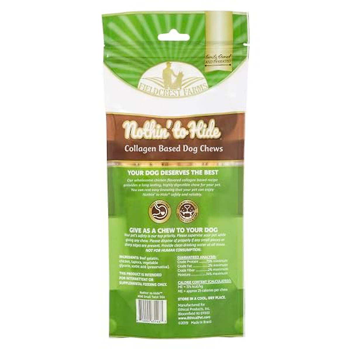 Fieldcrest Farms Nothing to Hide Natural Rawhide Alternative Small Twist Stix for Dogs - (10 Sticks) All Natural Easily Digestible Chews for All Breed Dogs - Great for Dental Health