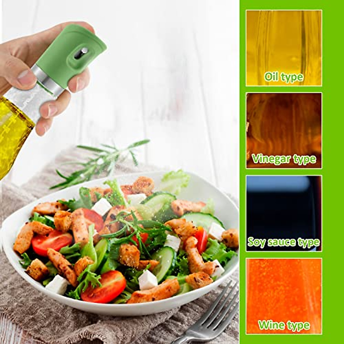 Ihvewuo- Oil Sprayer 260ml Refillable Oil Spray Bottle Glass Olive Oil Sprayer Mister Portable Oil Vinegar Spritzer Sprayer Bottle Oil Dispenser Mister Kitchen Gadgets for Cooking Baking