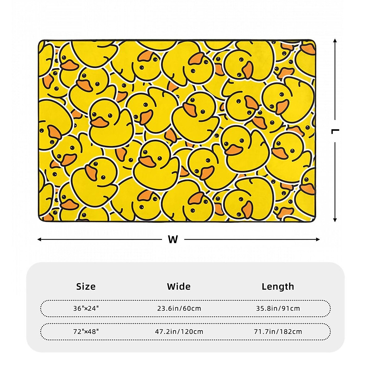 Jbofyee Cute Rubber Ducky Area Rug Non-Slip Soft Microfiber Washable Inside Floor Mats Yellow Cartoon Ducks Throw Rugs Carpet for Living Room Bedroom Office Dorm Home Decor, 36x24 Mat