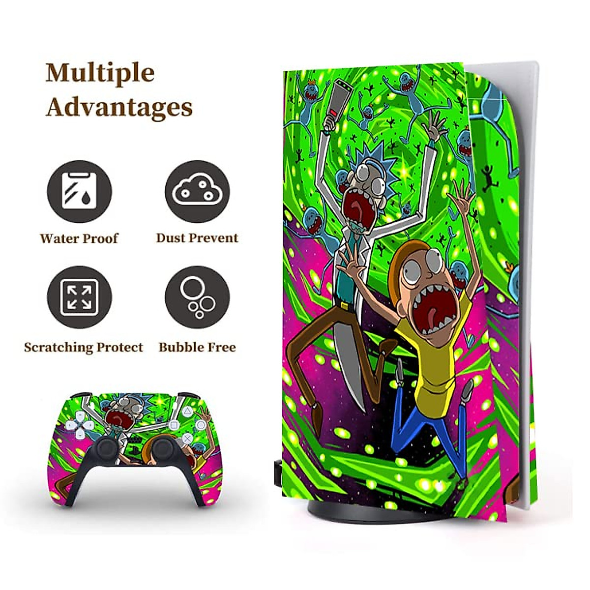 GaeErFut Anime P-S5/Play-station Protectors Skins Cover,Disc Edition Console Controller Skins Cover Protectors,Scratch Resistant, Bubble-Free Stickers Protectors Accessories