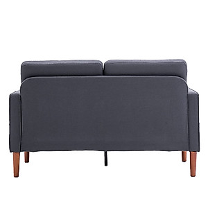 Karl home Loveseat 53.5" Modern Sofa Couch Upholstered Love Seat Furniture 2-Seat Small Sofa for Living Room, Bedroom, Apartment, Studio, Office, Dark Gray