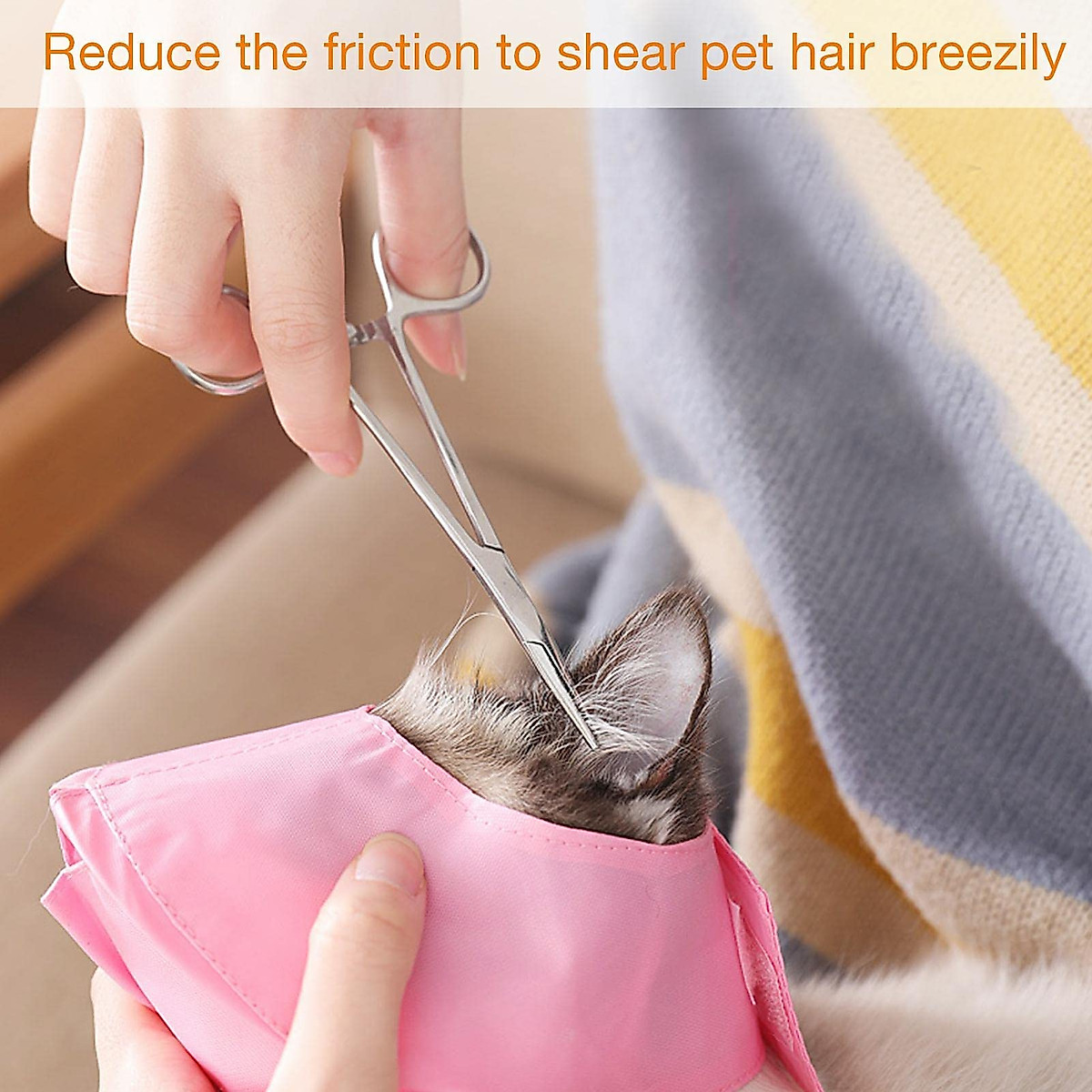 Dog Ear Hair Removal Tool, Dog Ear Plucking Tool Dog Ear Hair Remover Pets Ears Nose Hair Puller Stainless Steel Grooming Cleaning Clamp with Curved Tip Tweezers for Pet Cats Trimmer Accessories(big)