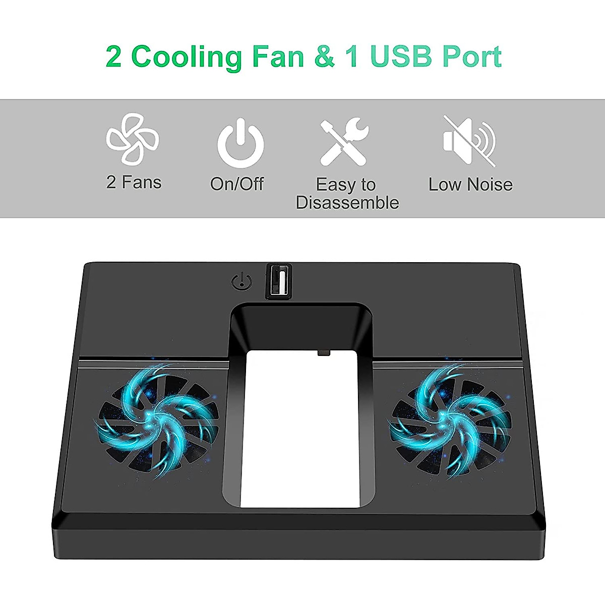 Linkstyle Cooling Fan for Xbox Series X, USB Powered Vertical Cooling Stand Cooling System with Dual Fans and 1 USB Port