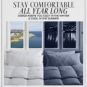 Italian Luxury King/Cal King Comforter 2100 Series Goose Down Alternative Bed Comforters Soft, Machine Washable Blanket, All-Season Bedding Diamond Baffle Stitched Duvet Insert White