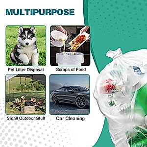 T.FORING Mini Trash Bags 2 Gallon - 240 Count Small Garbage Bags Clear,7.5 Liter Plastic Trash Can Liners,Strong Little Wastebasket Liners for Home Bedroom Bathroom and Diaper