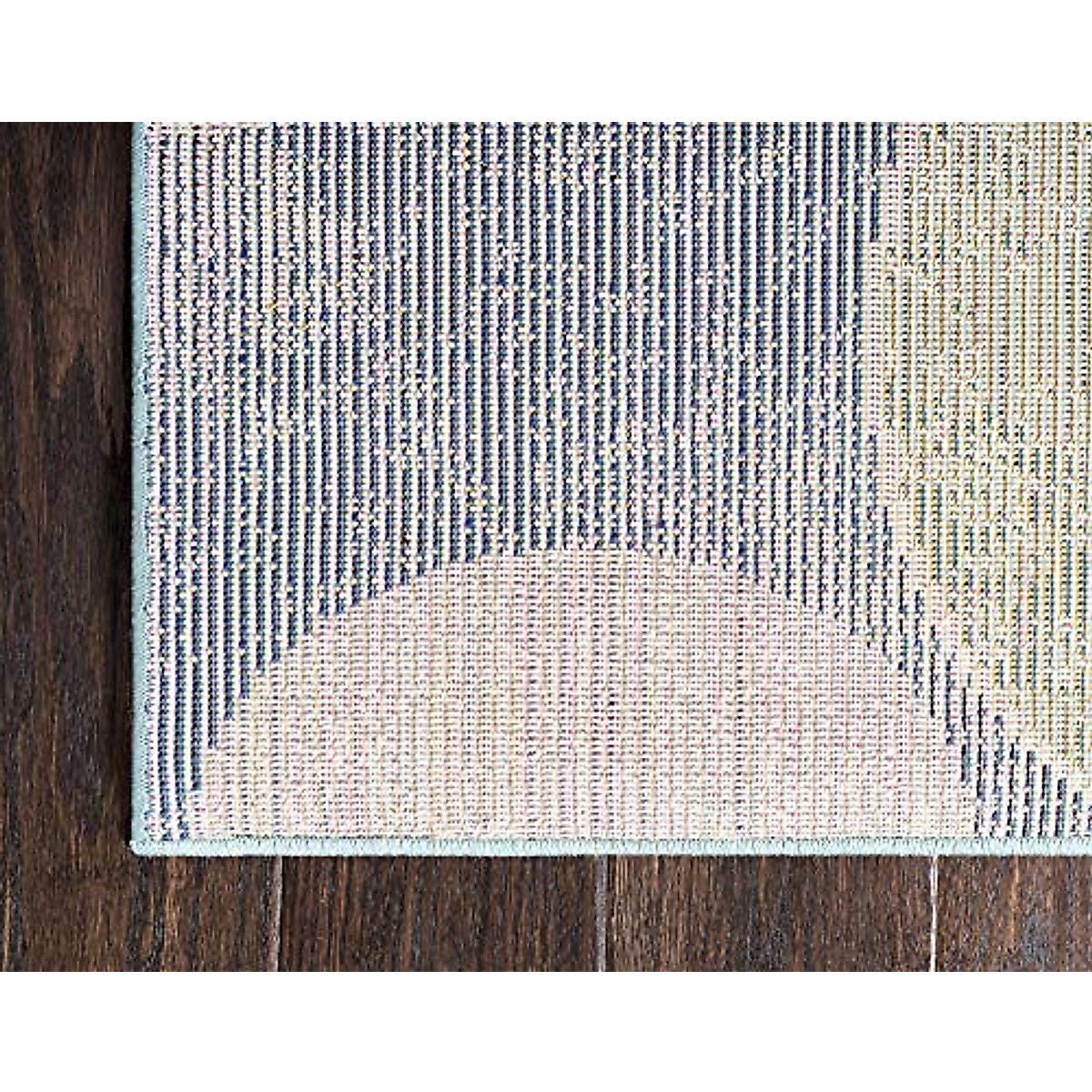 Unique Loom Chromatic Collection Modern Bokeh & Vibrant Abstract Area Rug for Any Home Décor, 5 x 8 ft, Navy Blue/Beige